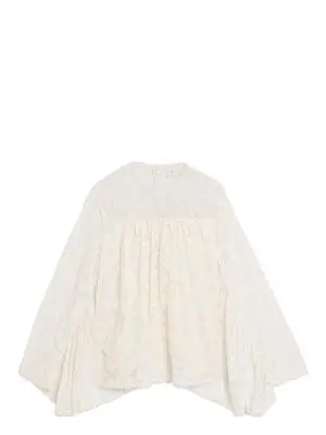 Zimmermann Gathered Lace Blouse - Cream