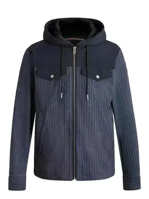Fusalp Rocelan Pinstriped Hooded Bomber Jacket - Blue