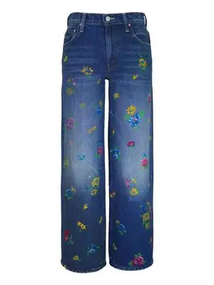 MOTHER Floral Print High-rise Jeans - Blue