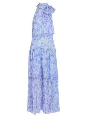 Rixo Floral Bow Dress - Blue