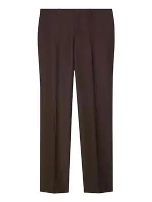Burberry Striped Wool Mohair Tailored Trousers - Brown