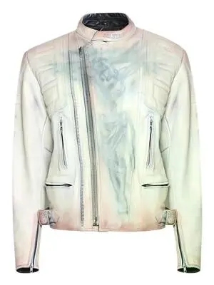 LA MASKARADE Zip-up Leather Jacket - Neutrals