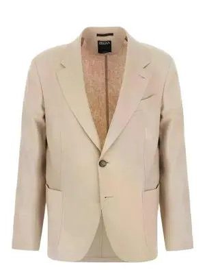 Zegna Single-breasted Blazer - Neutrals