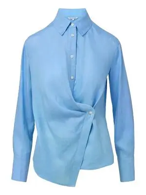 Veronica Beard Perezzi Draped Shirt Blue