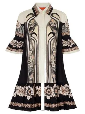 La DoubleJ Choux Patterned Cotton-poplin Mini Dress - Multi