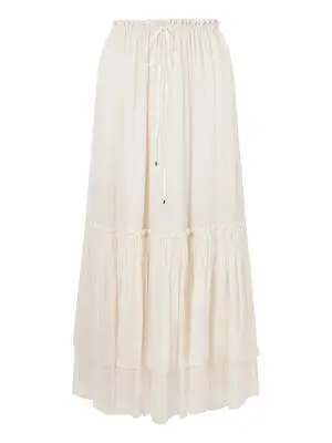 Chloé Silk Crepe De Chine Maxi Skirt - Neutrals