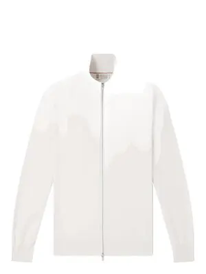 Brunello Cucinelli Cashmere Zip-Up Sweater Beige