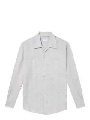 Brunello Cucinelli Hemp, Linen And Cotton-blend Shirt - Gray