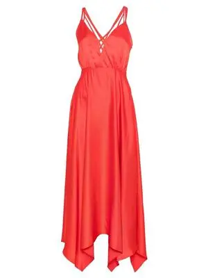 Sandro Cut-out Strap Maxi Dress - Red
