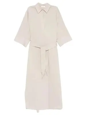 PANICALE Belted Midi Shirt Dress - Neutrals