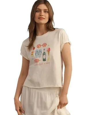 Maeve Caitl Boxy Tee - Neutral Pattern