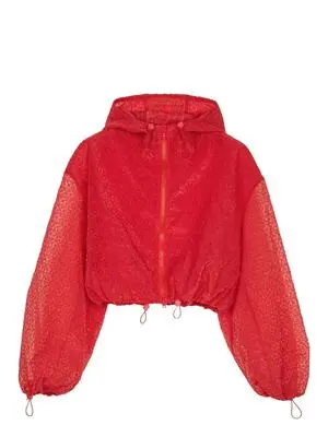 Cecilie Bahnsen Aisha Jacket With Floral Embroidery - Rosso