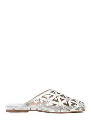 Ash Bone Cut-out Sandals - Silver