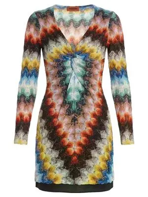 Missoni Patterned V-neck Mini Dress - Black
