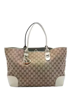 Gucci Gg Canvas Heart Bit Tote Bag - Neutrals