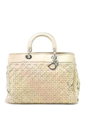 Dior 2007 Woven Lambskin Lady Avenue Tote - Brown