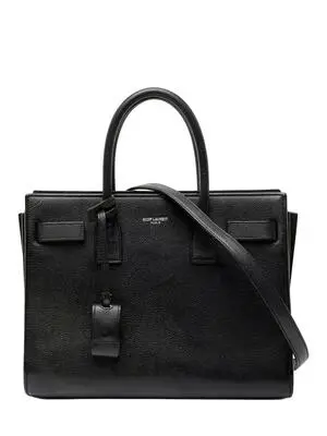 Saint Laurent 2015 Baby Leather Sac De Jour Satchel - Black