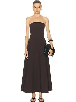 ST. AGNI Strapless Rouleau Dress - Bark