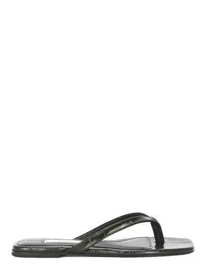 TOTEME Croco Embossed Flip Flop - Black