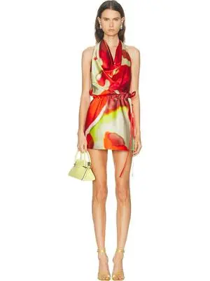 Staud Liora Silk Dress - Red Zone