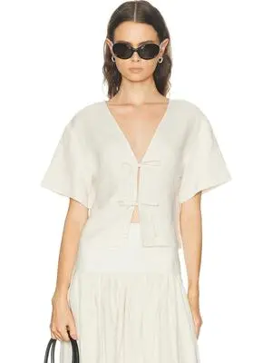 Staud Ava Linen Top - Natural