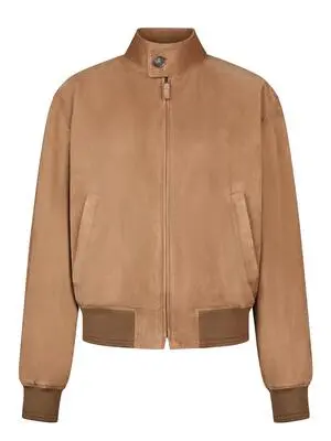 TOD'S Bomber Jacket In Pashmy Suede - Beige