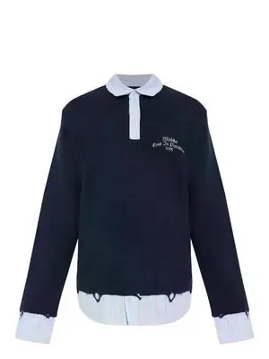 MISBHV Distressed Polo Shirt - Blue