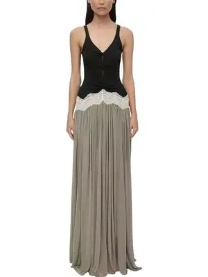 Christopher Esber Verner Twist Lace-detail Tank Dress - Grey