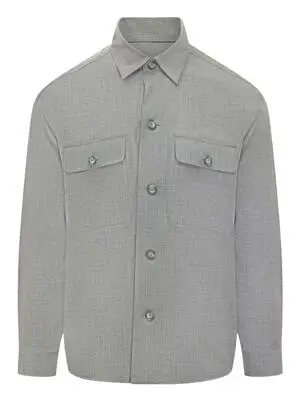 BOSS Patch-pocket Overshirt - Grey
