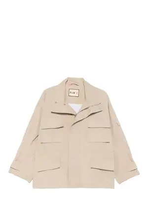 Plan C Flap Pockets Jacket - Neutrals