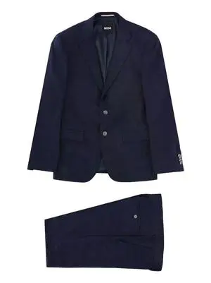 BOSS Two-piece Slim-fit Suit In Micro-patterned Fabric - Blue