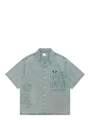 AAPE BY *A BATHING APE Embroidered Shirt - Blue