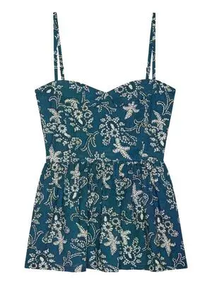 The Great. The Verse Peplum Top - Blue