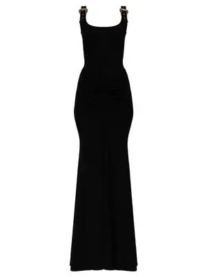 Versace Baroque-buckle Maxi Dress - Black