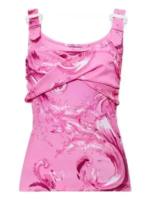 Versace Wave Couture-print Top - Pink