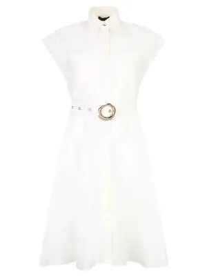 Liu Jo Belted Mini Shirt Dress - Neutrals