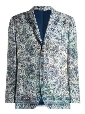 Etro Paisley Print Single-breasted Jacket - Blue