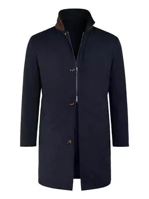 Kiton Zip-up Overcoat - Blue