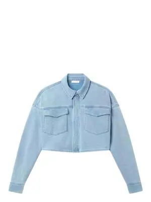 Good American Pocket Cropped Jacket - Blue