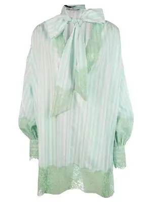 LES FILLES D'EVA Striped Lace Dress - Green