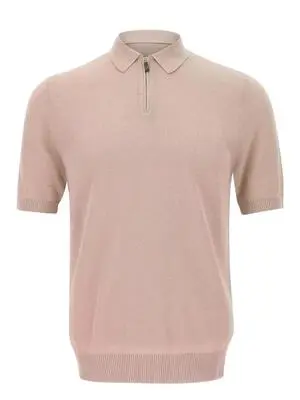 Eleventy Half-zip Polo Shirt - Neutrals