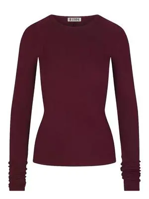 Eterne Long-sleeve Ribbed Top - Red