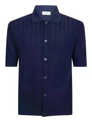 BALLANTYNE Openwork Knitted Shirt - Blue