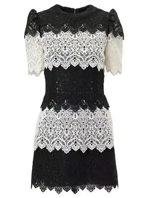 Carolina Herrera Lace-trim Mini Dress - Black