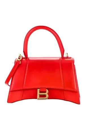 Balenciaga Hourglass Top Handle Small Satchel - Red