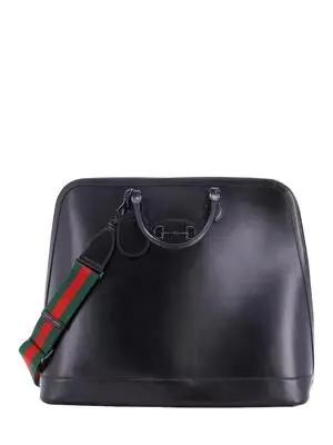 Gucci Horsebit 1955 Web Duffle Travel Bag - Black