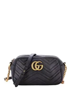 Gucci Gg Marmont Shoulder Bag Matelasse Leather Small - Black
