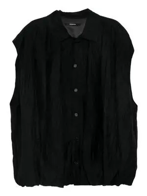 SONGZIO Sleeveless Button-down Shirt - Black