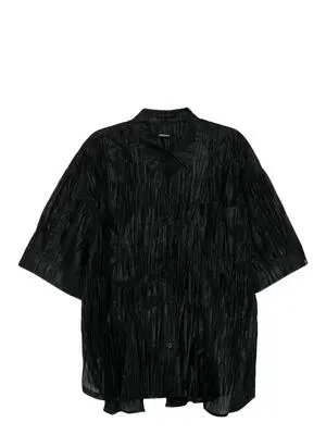 SONGZIO Crinkled Short-sleeve Shirt - Black