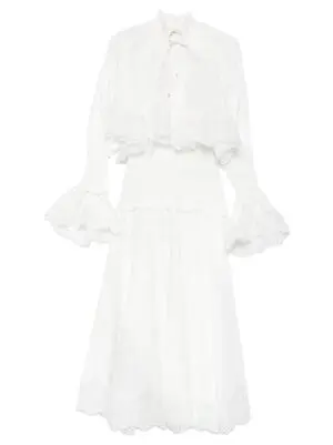 ZIMMERMANN Lace-Detail Ruffle Midi Dress